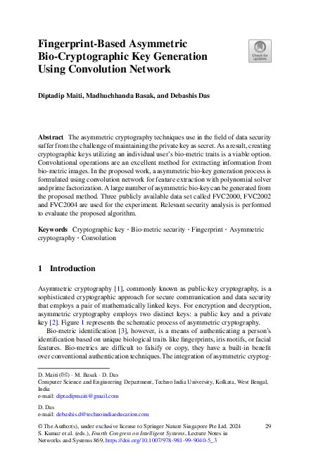 (PDF) Fingerprint-Based Asymmetric Bio-Cryptographic Key Generation Using Convolution Network