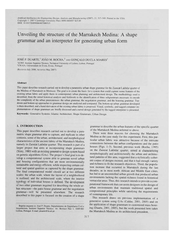 (PDF) Unveiling the structure of the Marrakech Medina: A shape grammar ...