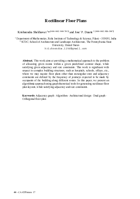 (PDF) Rectilinear Floor Plans