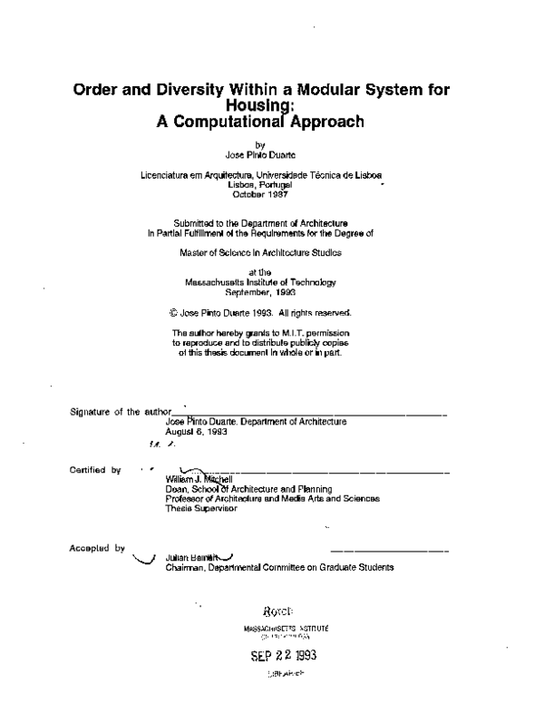 (PDF) Order and diversity within a modular system for housing : a ...
