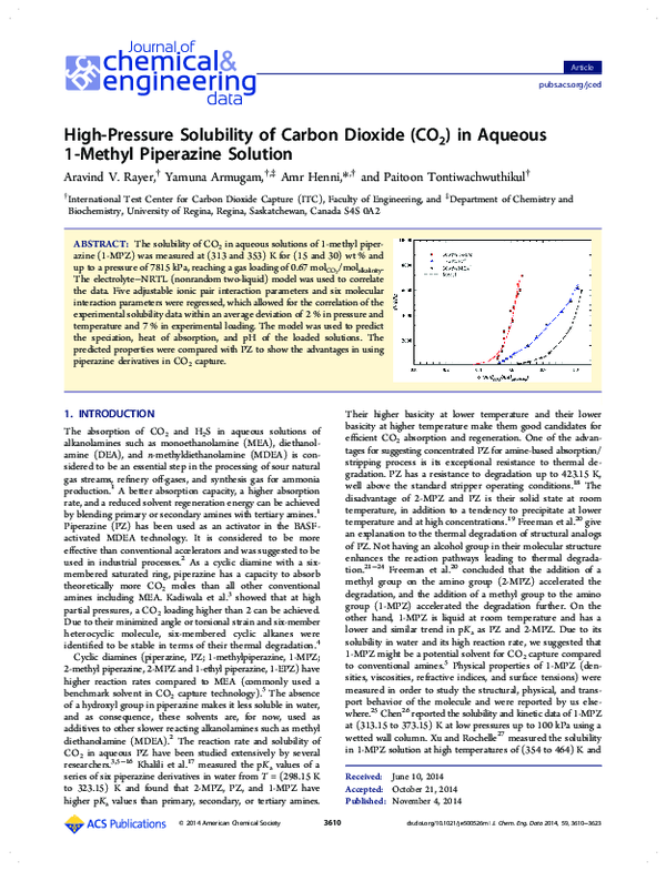 (PDF) High pressure solubility of carbon dioxide (CO2) in aqueous ...