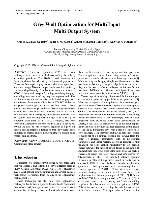 (PDF) Grey Wolf Optimization for Multi Input Multi Output System