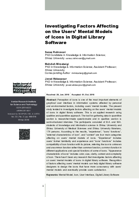 (PDF) Investigating Factors Affecting on the Users' Mental Models of ...
