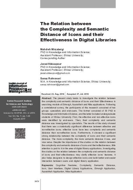 (PDF) The Relation between the Complexity and Semantic Distance of Icons and their Effectiveness ...