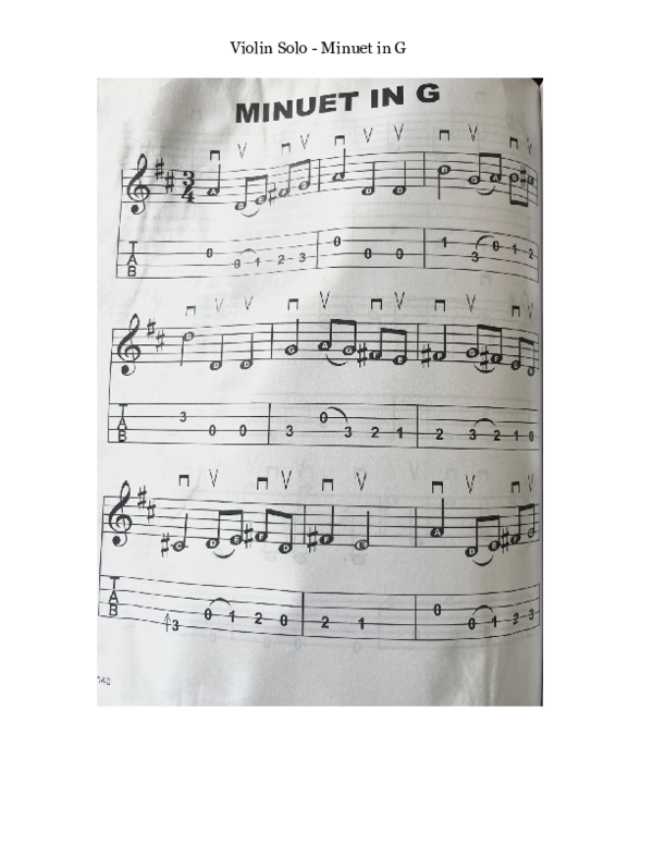 (PDF) Violin Solo -Minuet in G