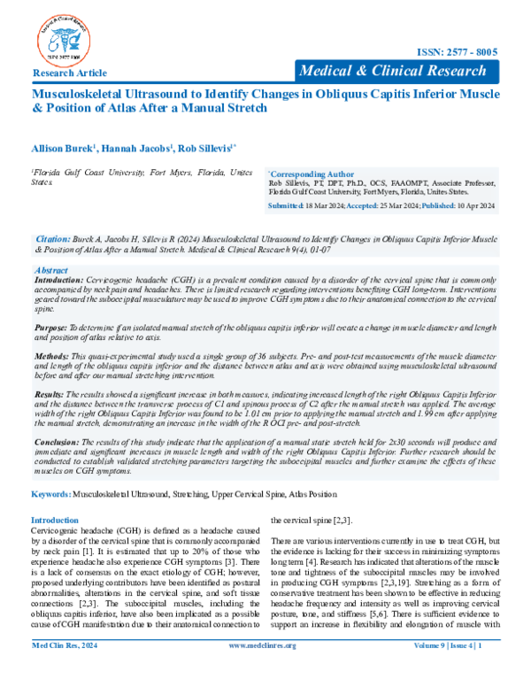 (PDF) Musculoskeletal Ultrasound to Identify Changes in Obliquus ...