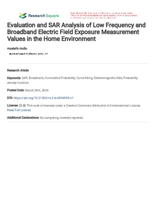 (PDF) Evaluation and SAR Analysis of Low Frequency and Broadband ...