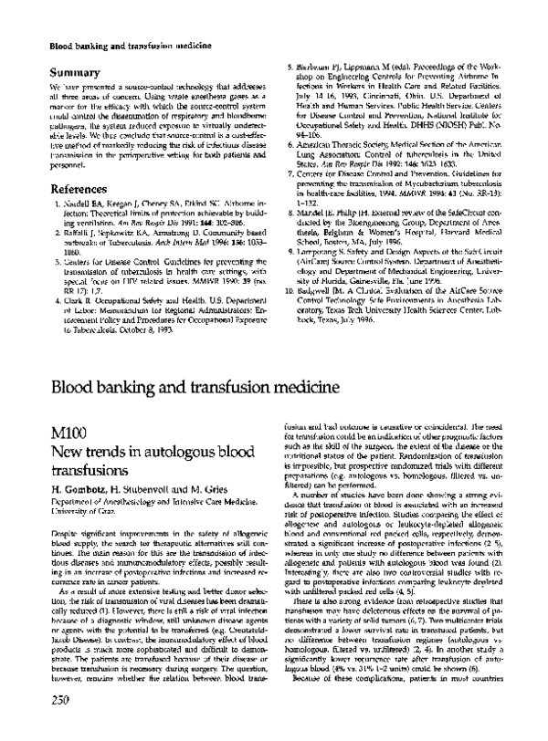 (PDF) Blood Banking and Transfusion Medicine