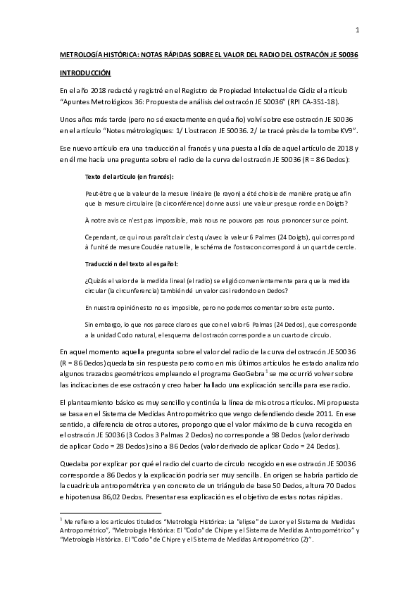 (PDF) Metrología Histórica: Notas rápidas sobre el valor del radio del ...
