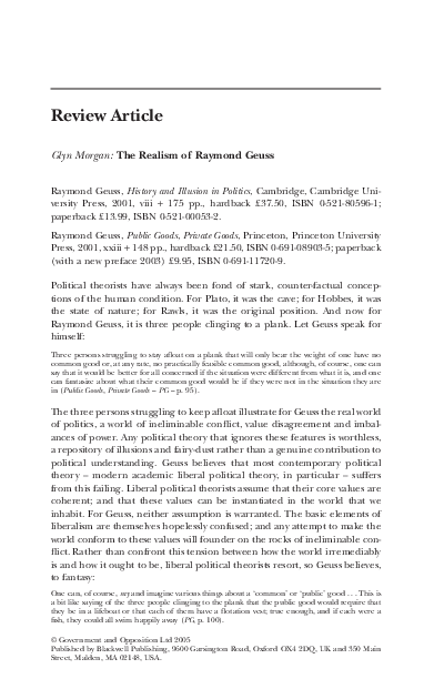 (PDF) The Realism of Raymond Geuss