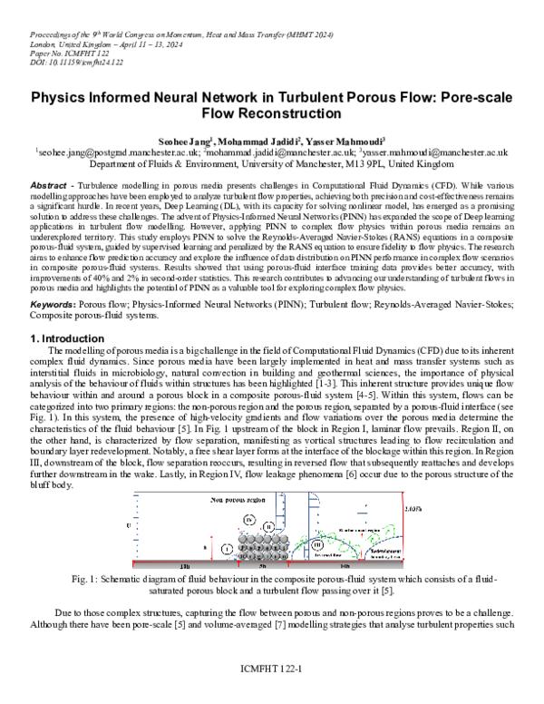 (PDF) Physics Informed Neural Network in Turbulent Porous Flow: Pore-scale Flow Reconstruction