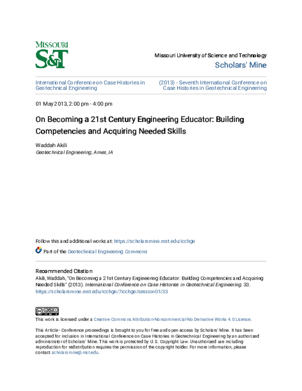 (PDF) On Becoming a 21st Century Engineering Educator: Building ...