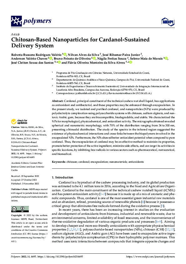 (PDF) Chitosan-Based Nanoparticles for Cardanol-Sustained Delivery System