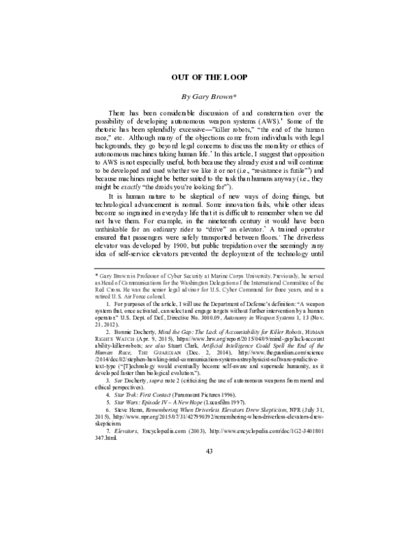 (PDF) Out of the Loop