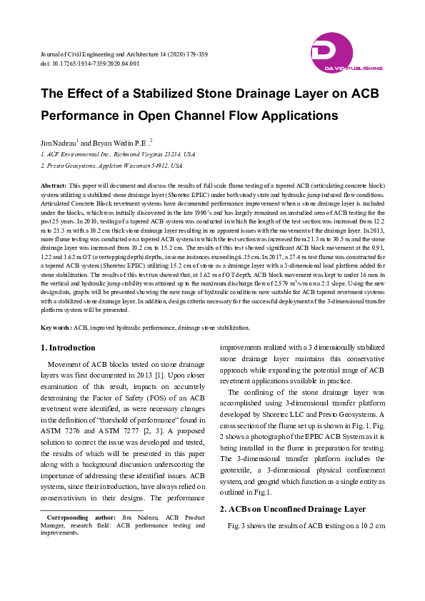 (PDF) The Effect of a Stabilized Stone Drainage Layer on ACB ...