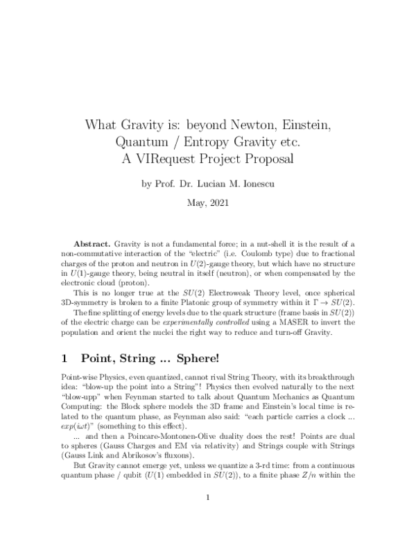 (PDF) What Gravity Is: Beyond Newton, Einstein Etc