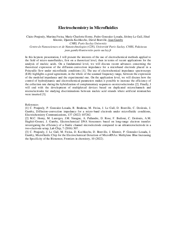 (PDF) Electrochemistry in Microfluidics
