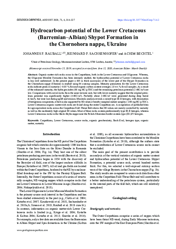 (PDF) Hydrocarbon potential of the Lower Cretaceous (Barremian–Albian ...