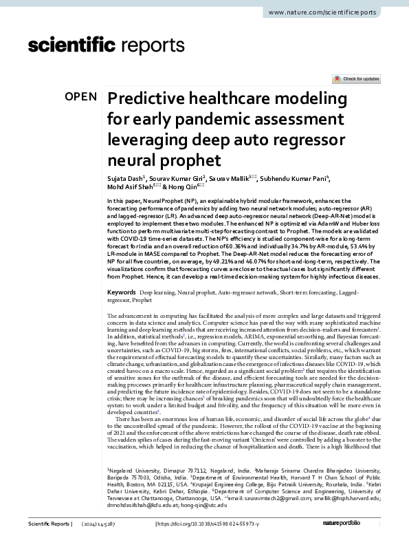 (PDF) Predictive healthcare modeling for early pandemic assessment ...