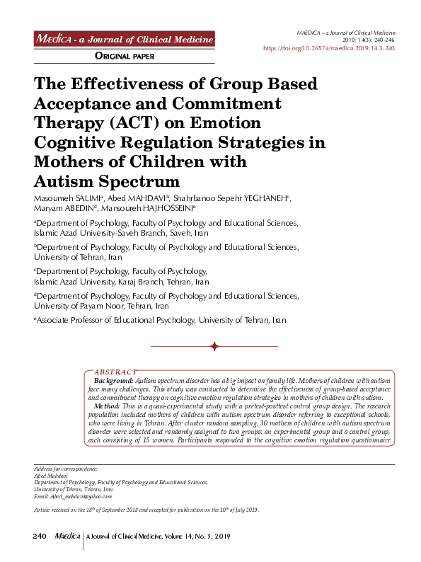 (PDF) The Effectiveness of Group Based Acceptance and Commitment ...