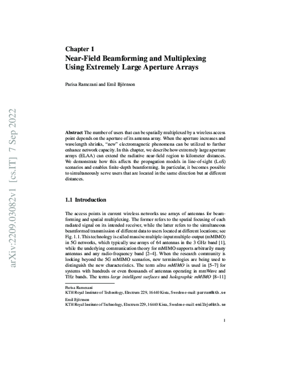 (PDF) Near-Field Beamforming and Multiplexing Using Extremely Large ...