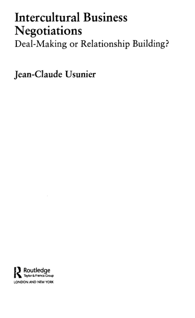 (PDF) Intercultural Business Negotiations