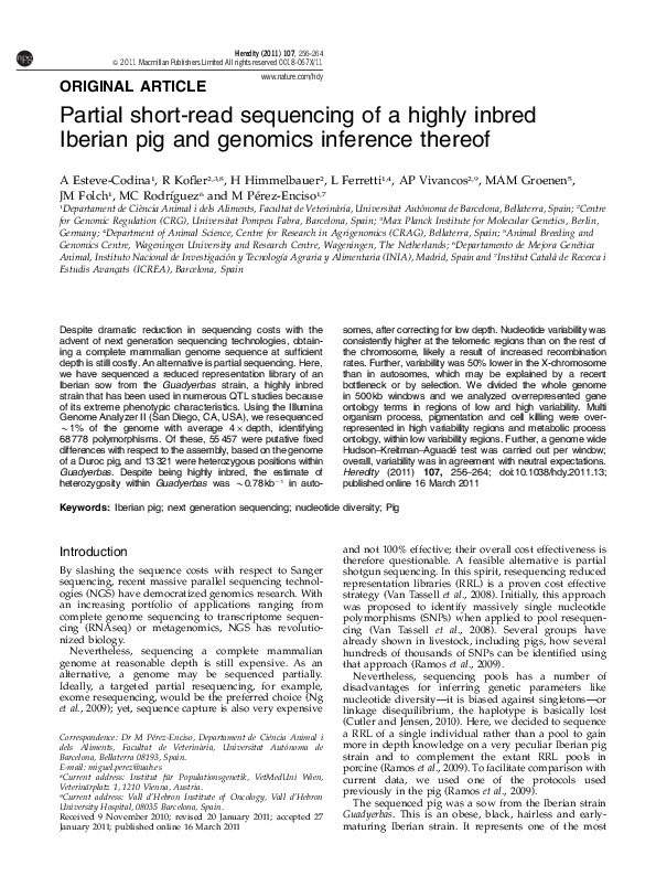 (PDF) Partial short-read sequencing of a highly inbred Iberian pig and ...