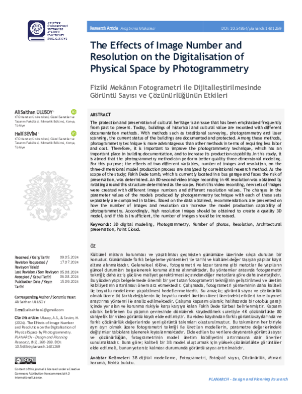 (PDF) The Effects of Image Number and Resolution on the Digitalisation ...