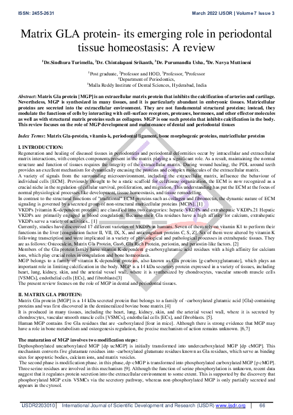 (PDF) Matrix GLA protein- its emerging role in periodontal tissue ...