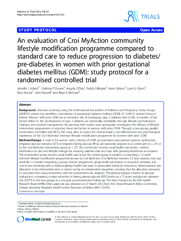 (PDF) An evaluation of Croí MyAction community lifestyle modification ...