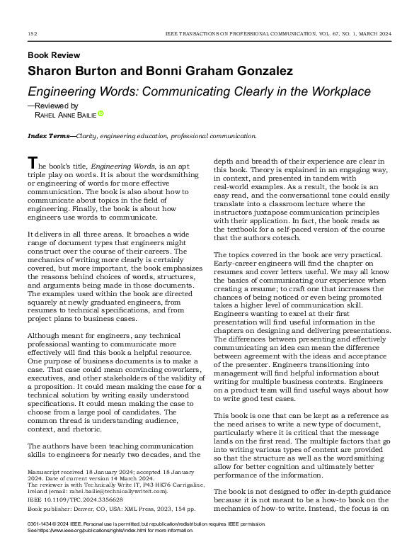 (PDF) Engineering Words: Communicating Clearly in the Workplace: Sharon ...