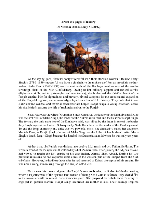 (PDF) From the pages of history