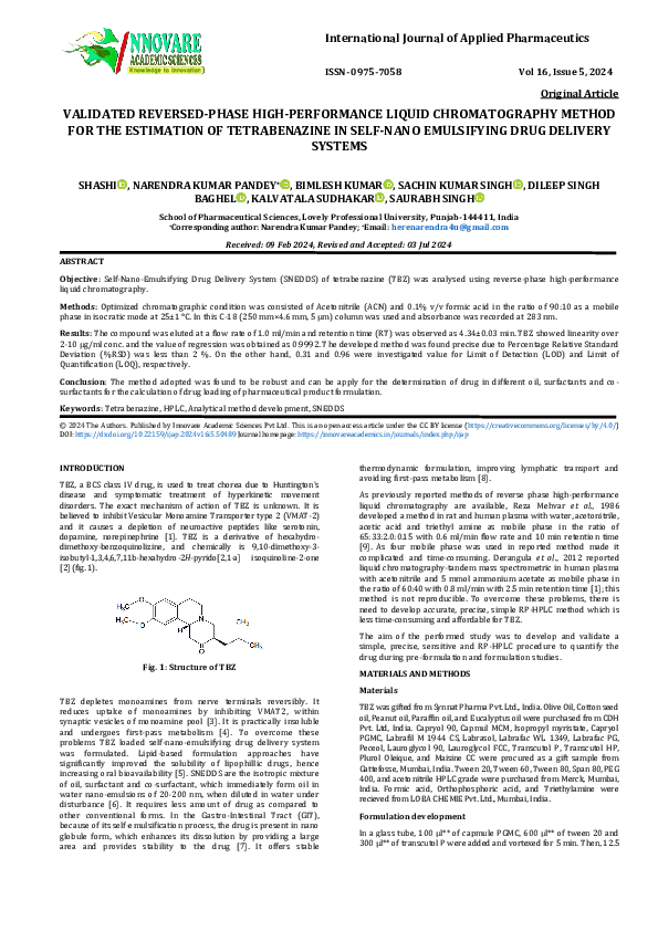(PDF) VALIDATED REVERSED-PHASE HIGH-PERFORMANCE LIQUID CHROMATOGRAPHY METHOD FOR THE ESTIMATION ...