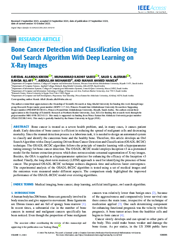 Pdf Bone Cancer Detection And Classification Using Owl Search