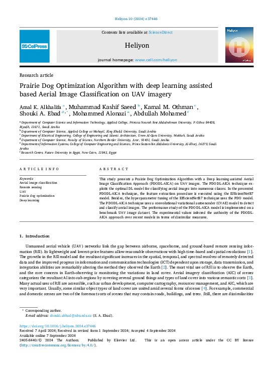 (PDF) Prairie Dog Optimization Algorithm with deep learning assisted based Aerial Image ...