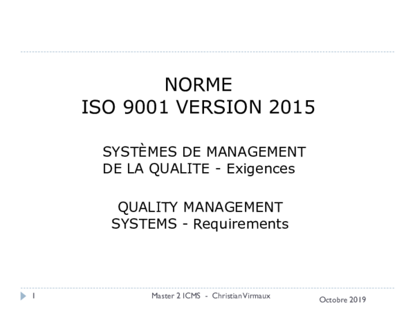 (PDF) Iso 9001 2015 systemes de management de la qualite