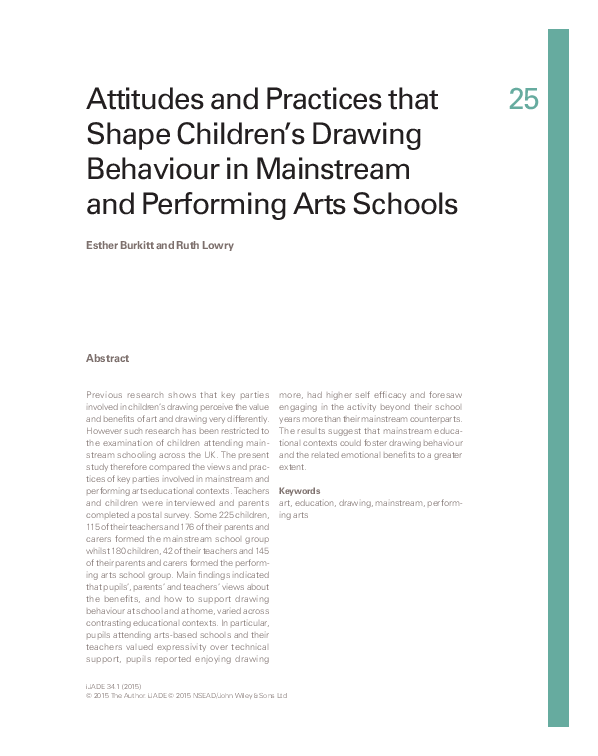 (PDF) Attitudes and Practices that Shape Children's Drawing Behaviour ...