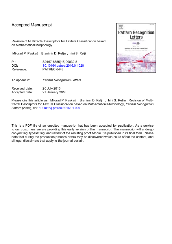 (PDF) Revision of multifractal descriptors for texture classification based on mathematical ...