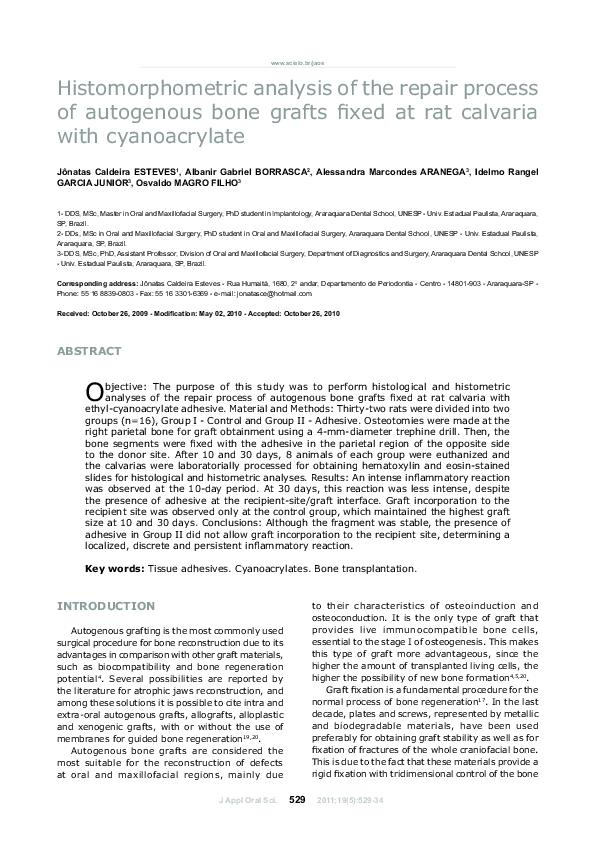 (PDF) Histomorphometric analysis of the repair process