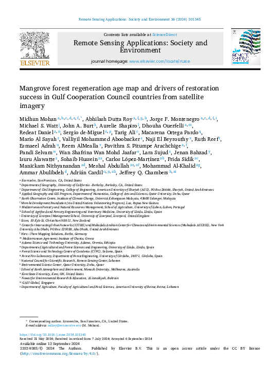 (PDF) Mangrove forest regeneration age map and drivers of restoration ...