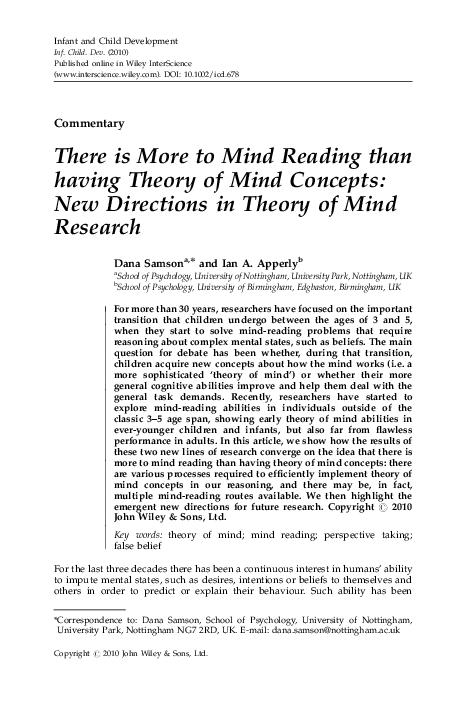 (PDF) There is more to mind reading than having theory of mind concepts ...