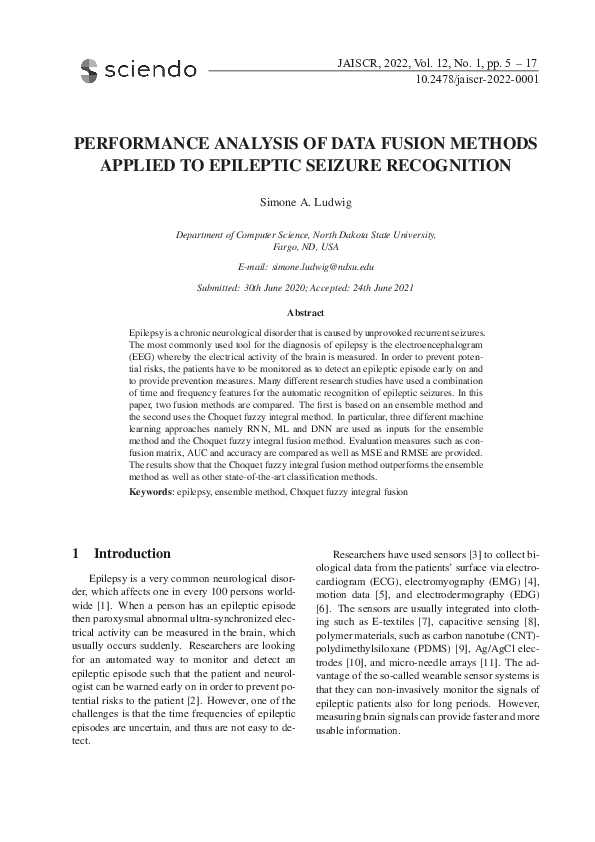 (PDF) Performance Analysis of Data Fusion Methods Applied to Epileptic Seizure Recognition