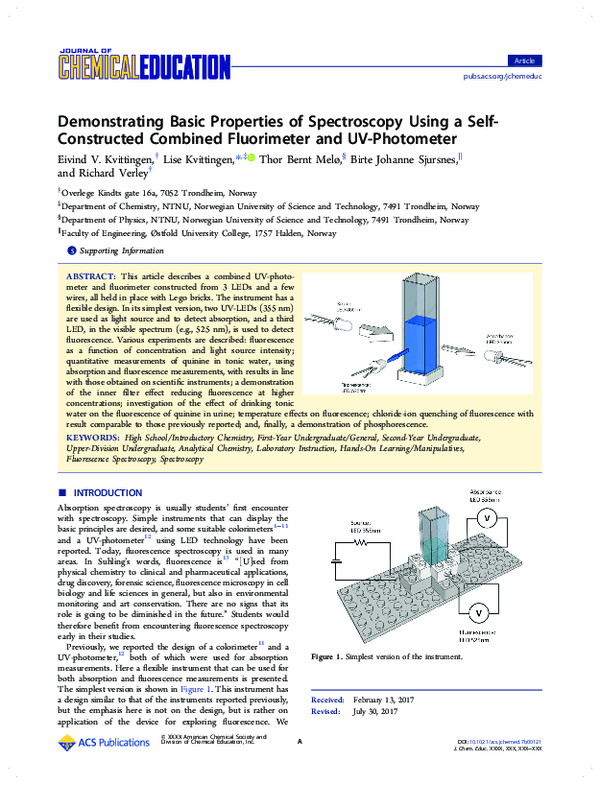 (PDF) Demonstrating Basic Properties of Spectroscopy Using a Self ...