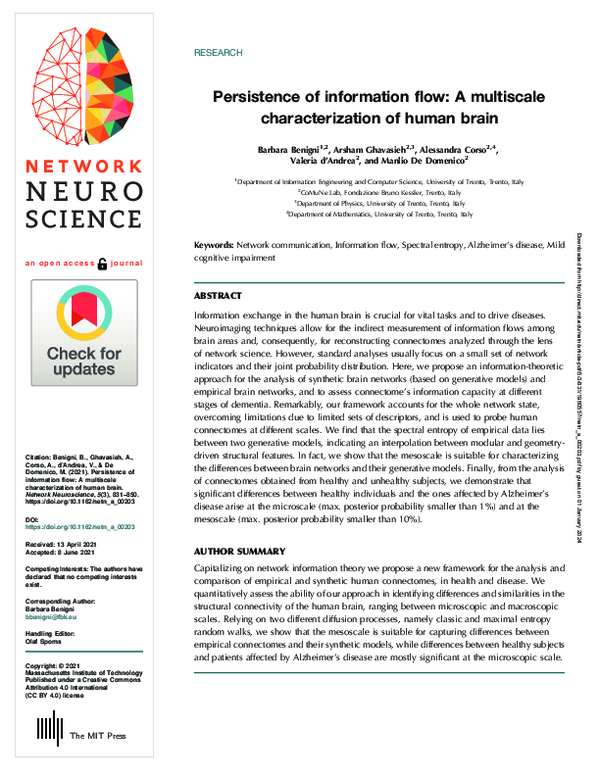 (PDF) Persistence of information flow: A multiscale characterization of ...