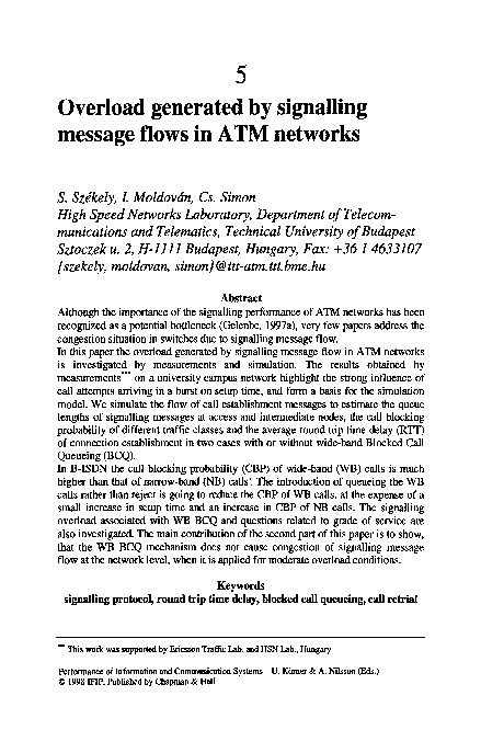 (PDF) Overload generated by signalling message flows in ATM networks ...