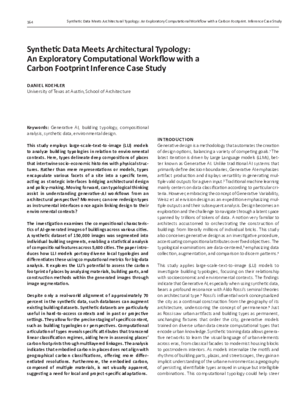 (PDF) Synthetic Data Meets Architectural Typology: An Exploratory ...