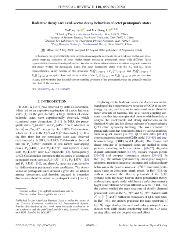 (PDF) Radiative decay and axial-vector decay behaviors of octet ...