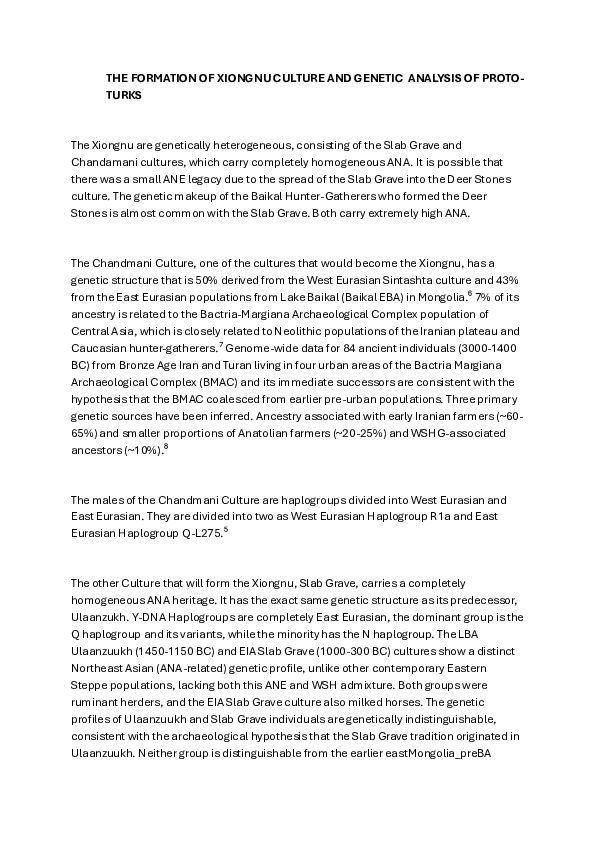 (PDF) THE FORMATION OF XIONGNU CULTURE AND GENETIC ANALYSIS OF PROTO-TURKS