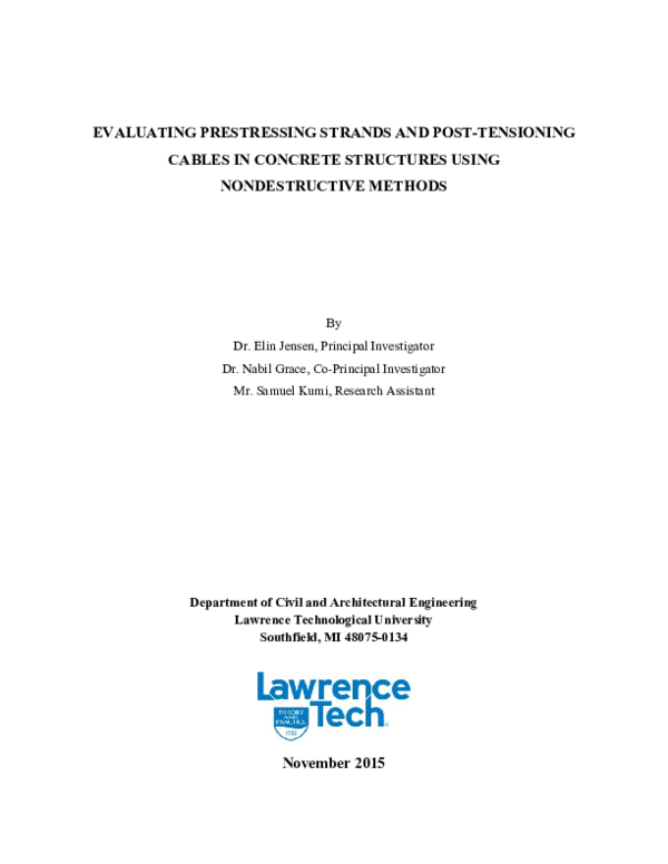 (PDF) Evaluating Prestressing Strands and Post-Tensioning Cable in Concrete Structures using ...