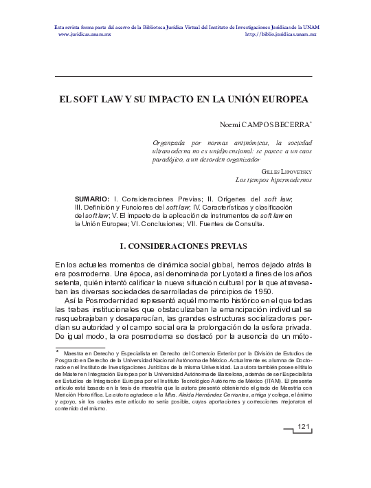 (PDF) El soft law y su impacto en la Unión Eurpea
